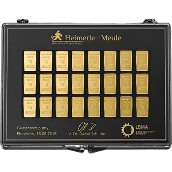 50 x 1 g Gold UnityBars Collection von Heimerle und Meule kaufen